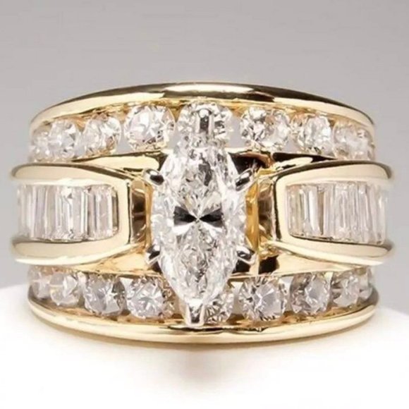 Jewelry | Gold Diamond Bridal Ring | Poshmark